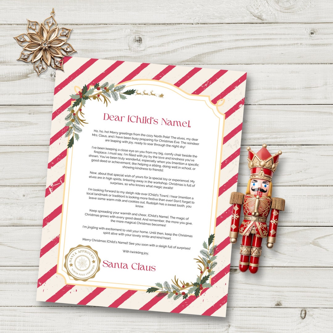 Editable Christmas Letter From Santa, Letter From North Pole, Christmas ...