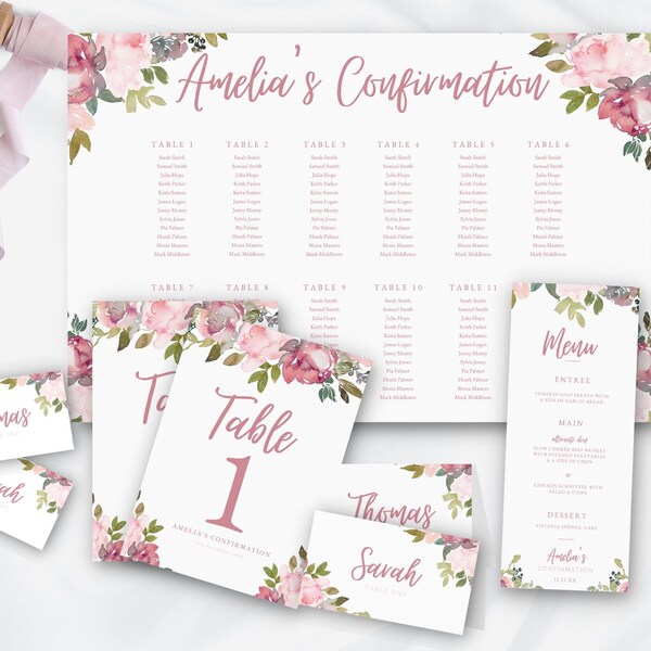 Confirmation Menu Template - Etsy