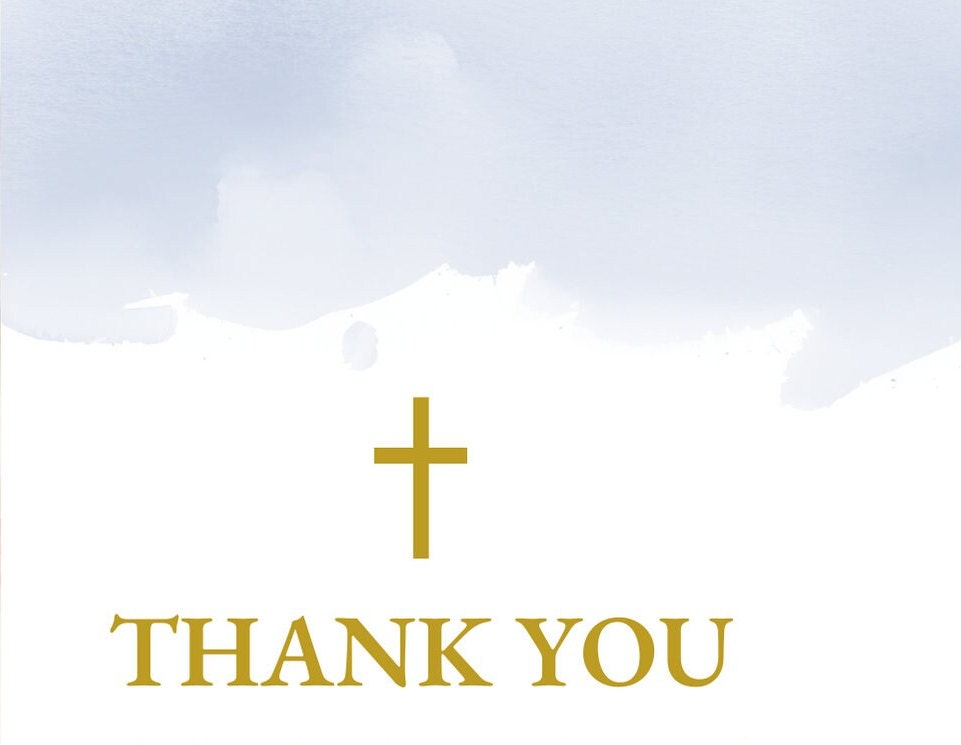 Minimalist Printable Thank You Card LDS Baptism Thank You Card Template ...