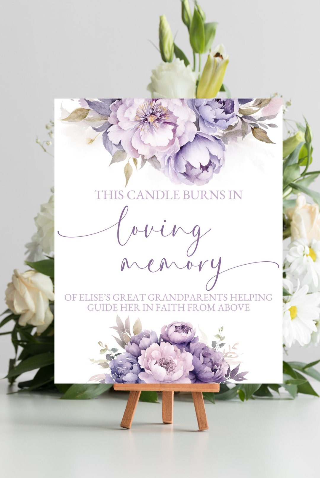 Floral Wedding Signs Printable Memorial Sign Memorial Table Sign in ...