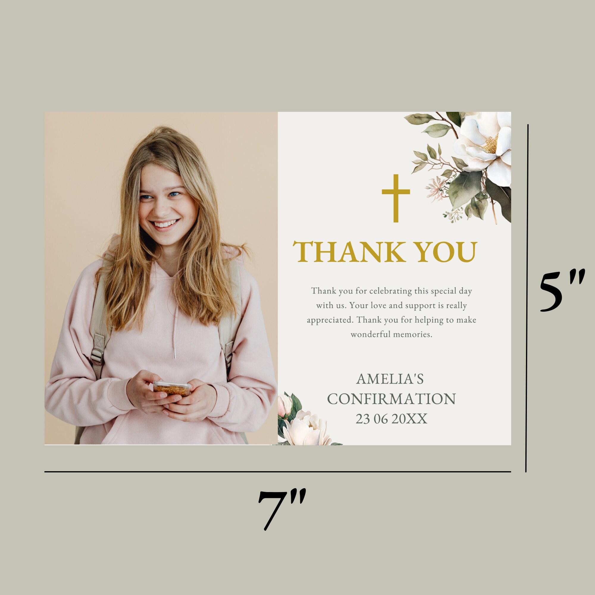 Confirmation Thank You Card Photo, Confirmation Thank You, DIY ...