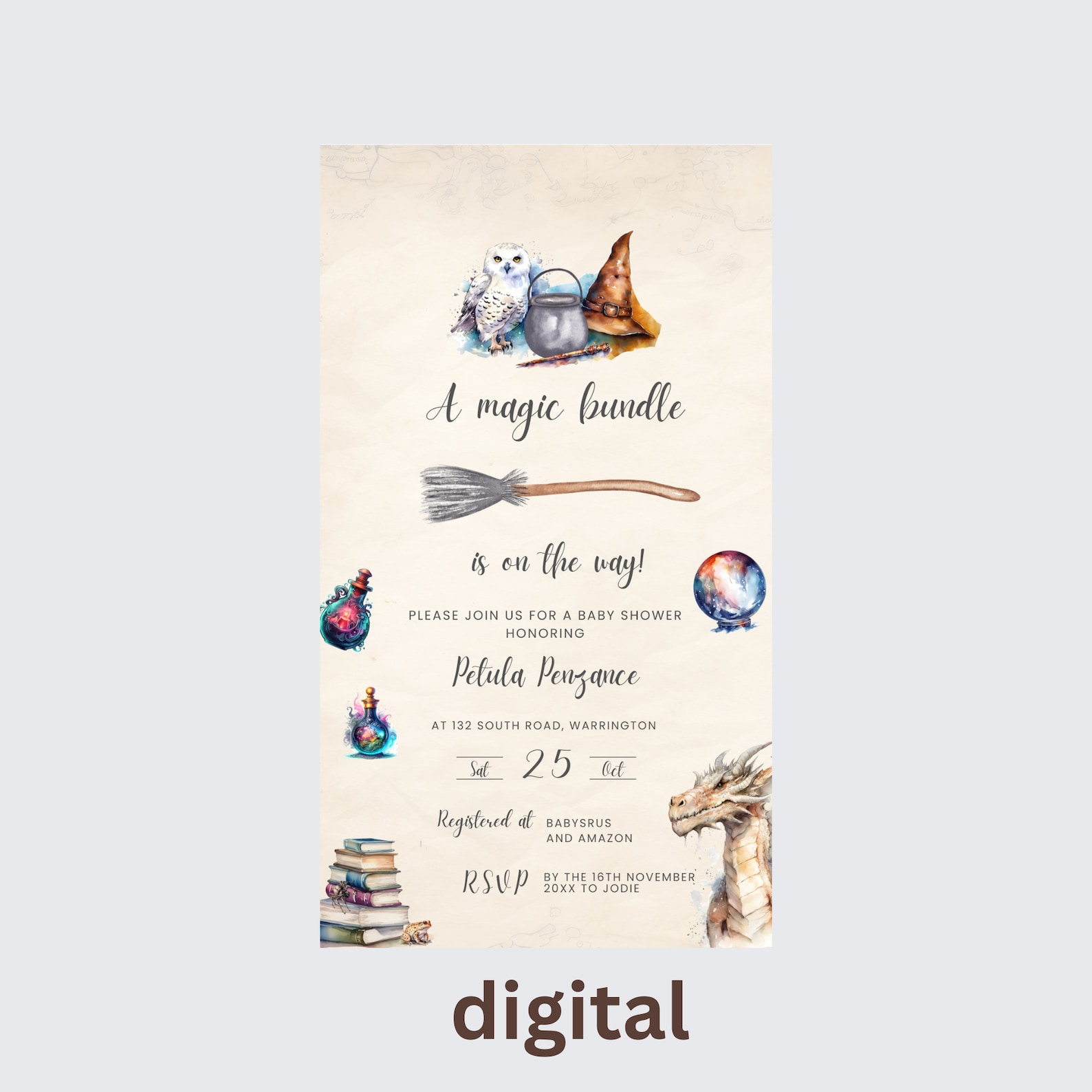 Wizard Baby Shower Magic Bundle Baby Shower Instant Download Wizard ...