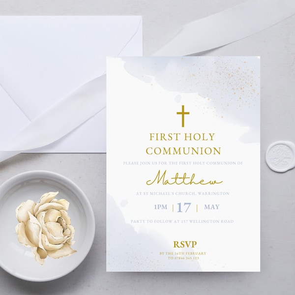 Holy First Communion Invitation - Etsy