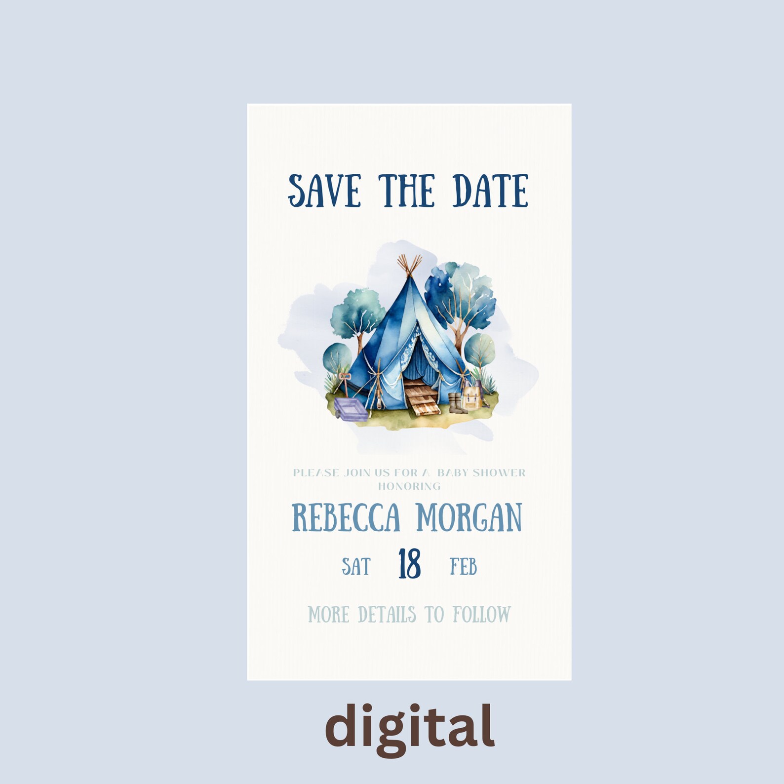 EDITABLE Camping Theme Baby Shower Invite Bridal Shower Save the Date ...