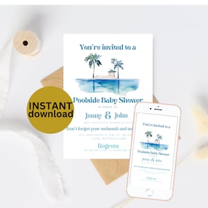 Pool Party Baby Shower Invite Summer Baby Shower Invitation Co-ed Baby ...