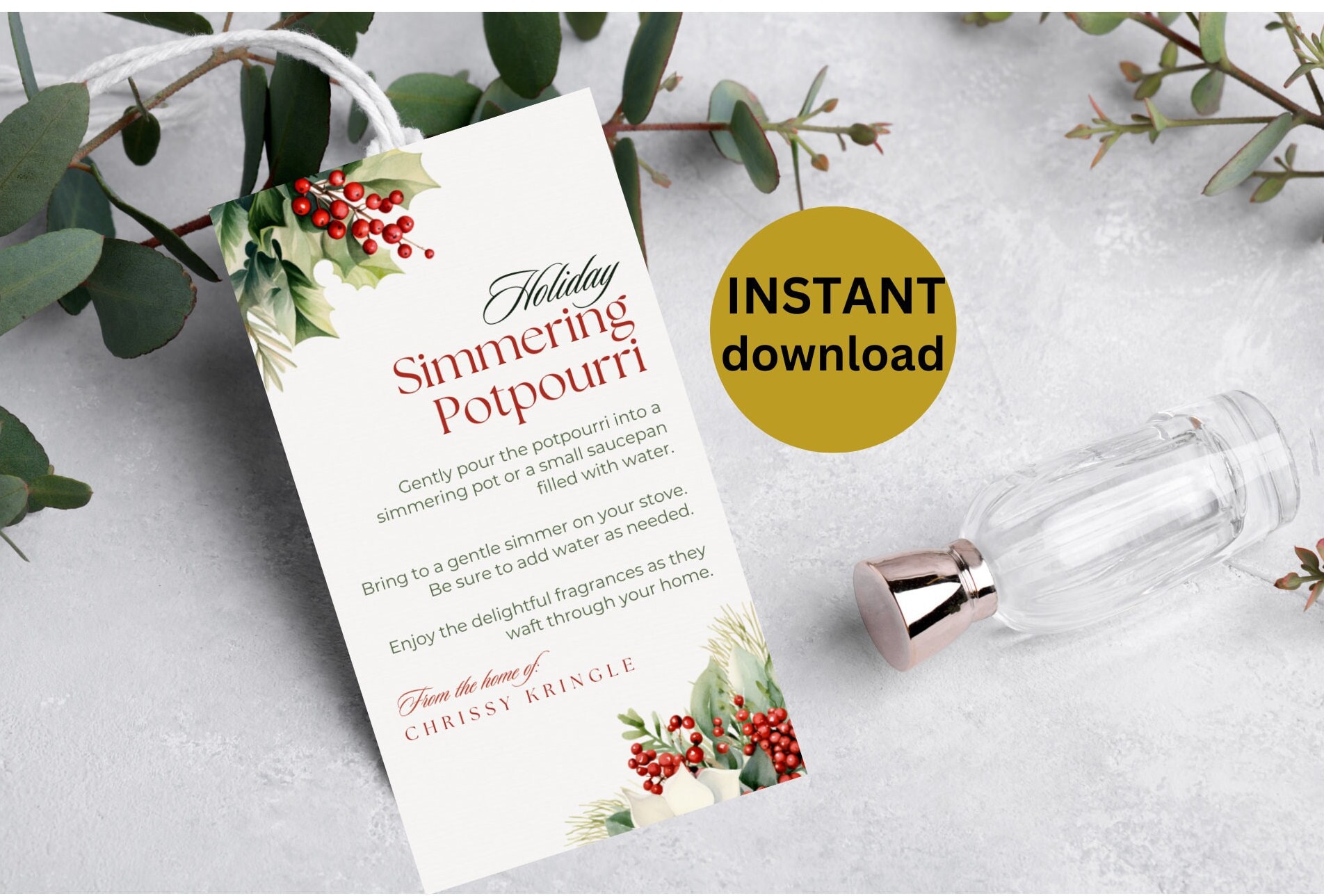 Christmas Simmer Pot Tag Printable Teacher Gift Label Simmer - Etsy UK