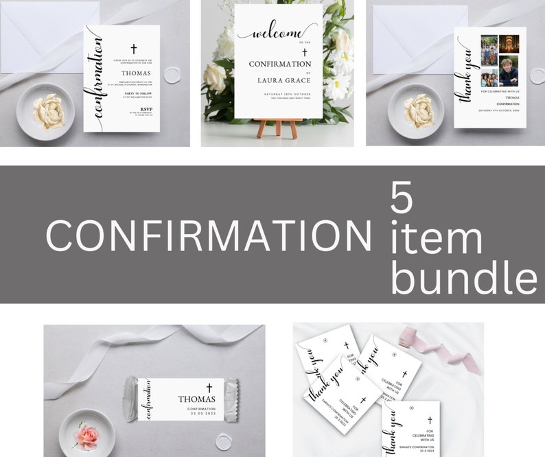 Minimalist Printable Confirmation Bundle, Confirmation Pack, Invite ...