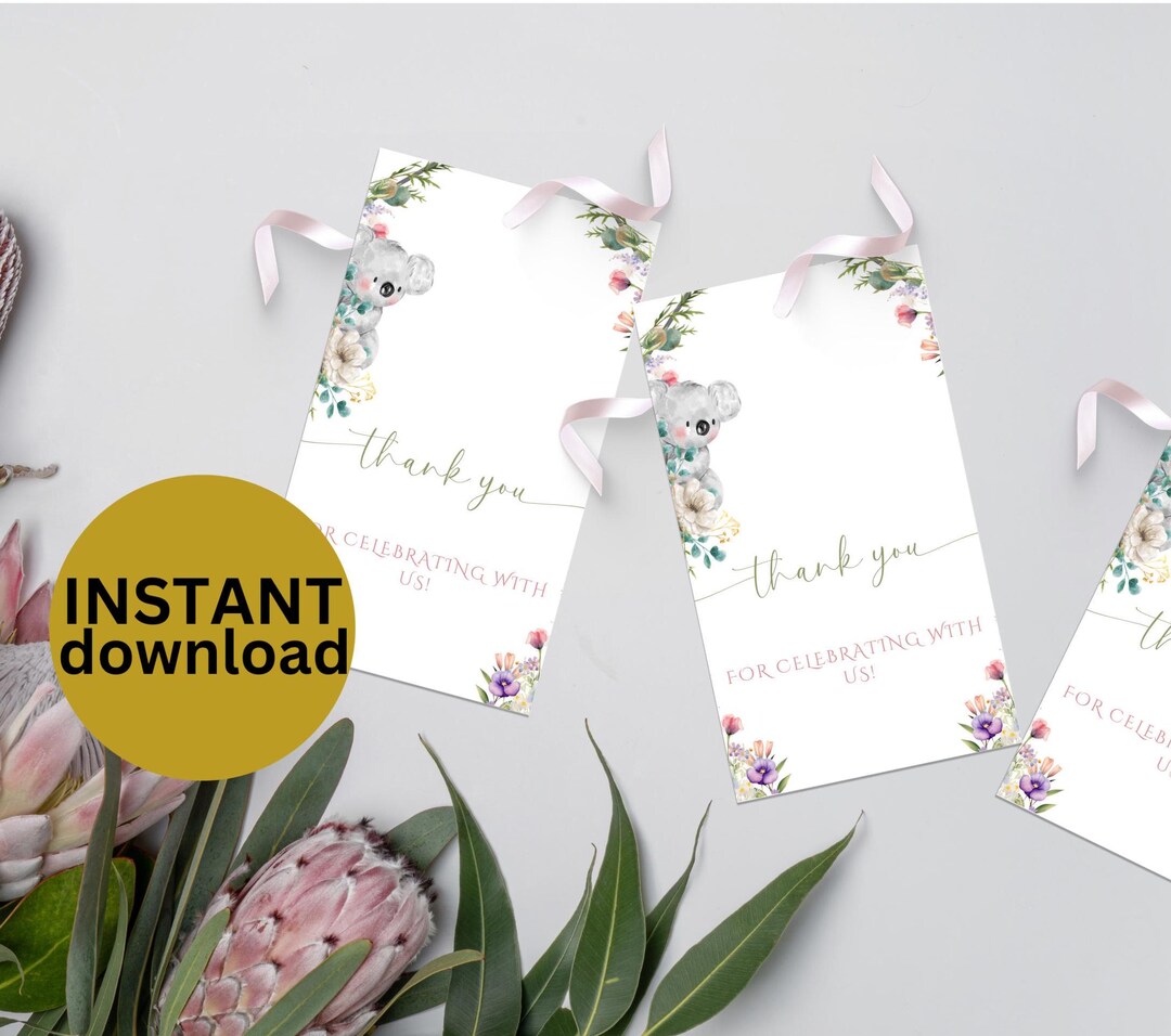 Printable Koala Theme Tags for Kids Editable Cute Australian Animal ...