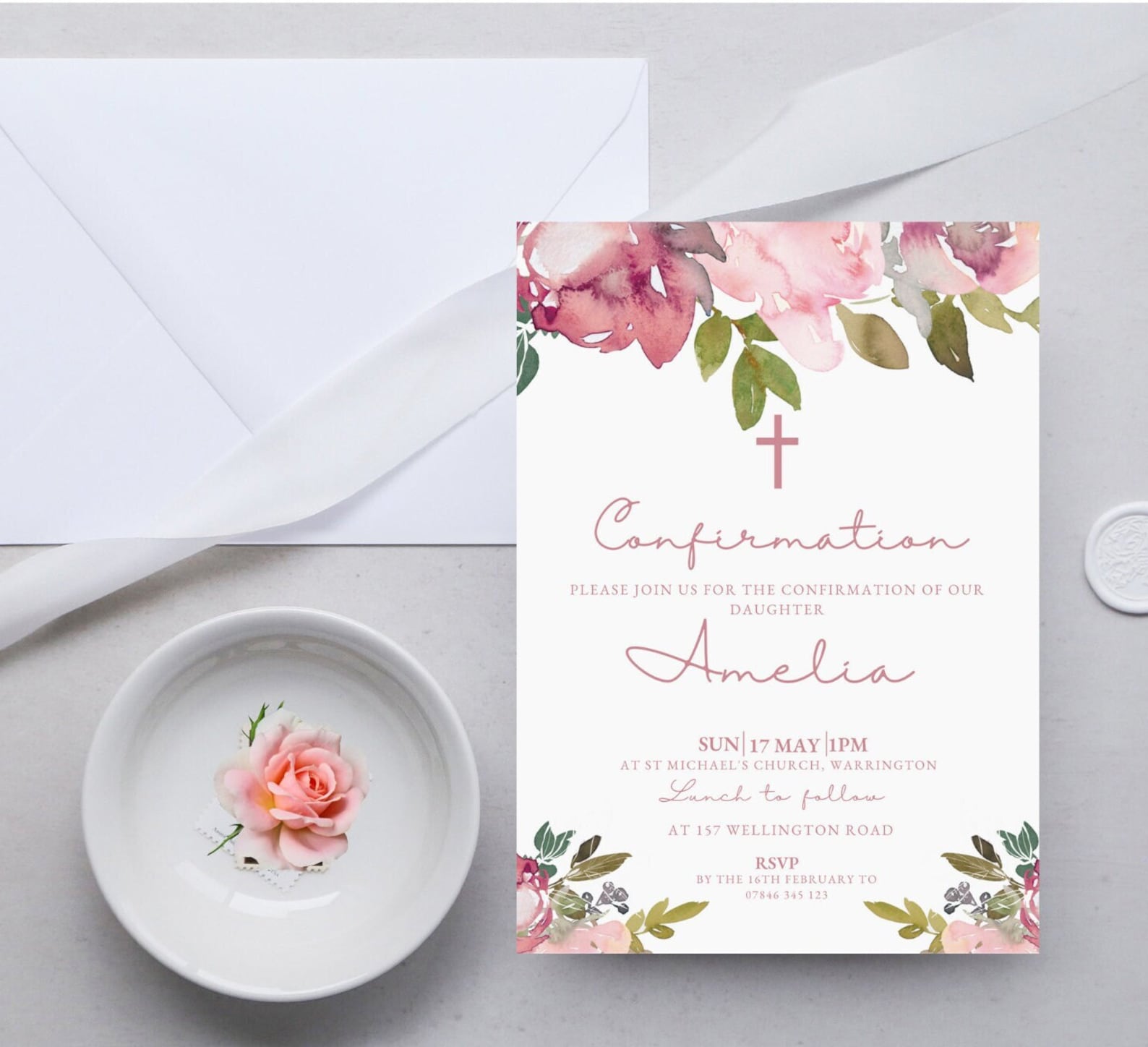 Confirmation Invitation Catholic Sponsor Classic Minimalist Will You Be ...