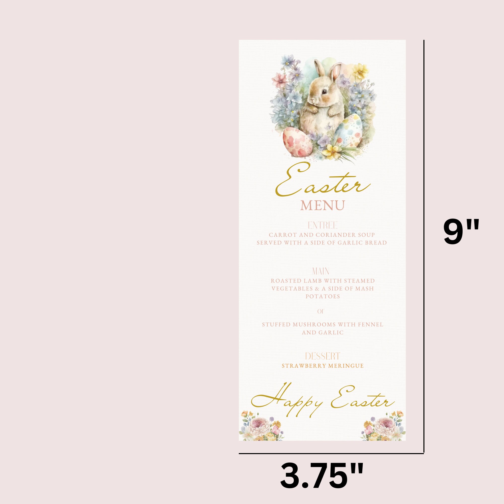 Easter Menu Restaurant Editable Easter Menu Self Editable Printable ...