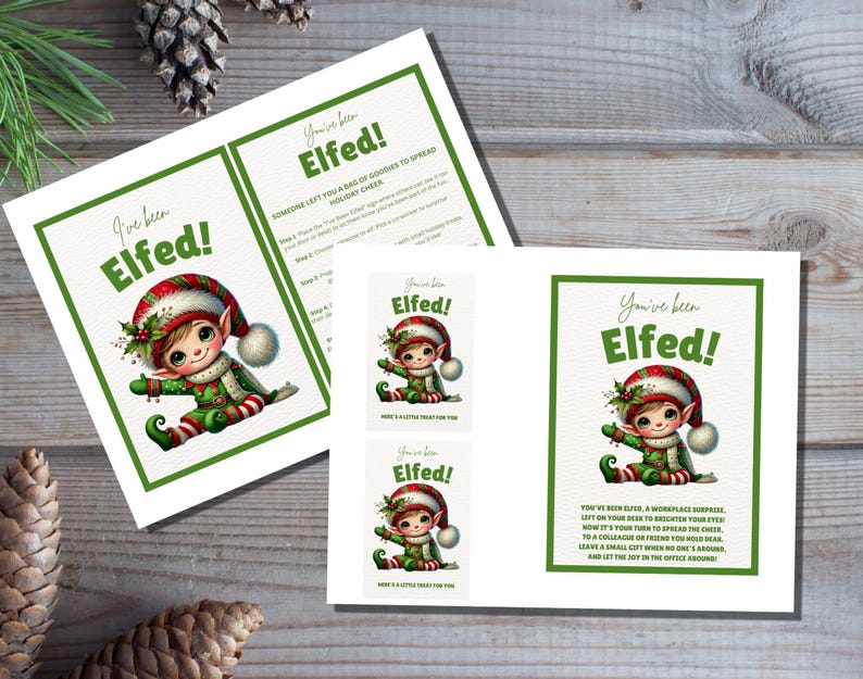 Editable You've Been Elfed Printable Xmas Game Elf Kit Holiday Office ...