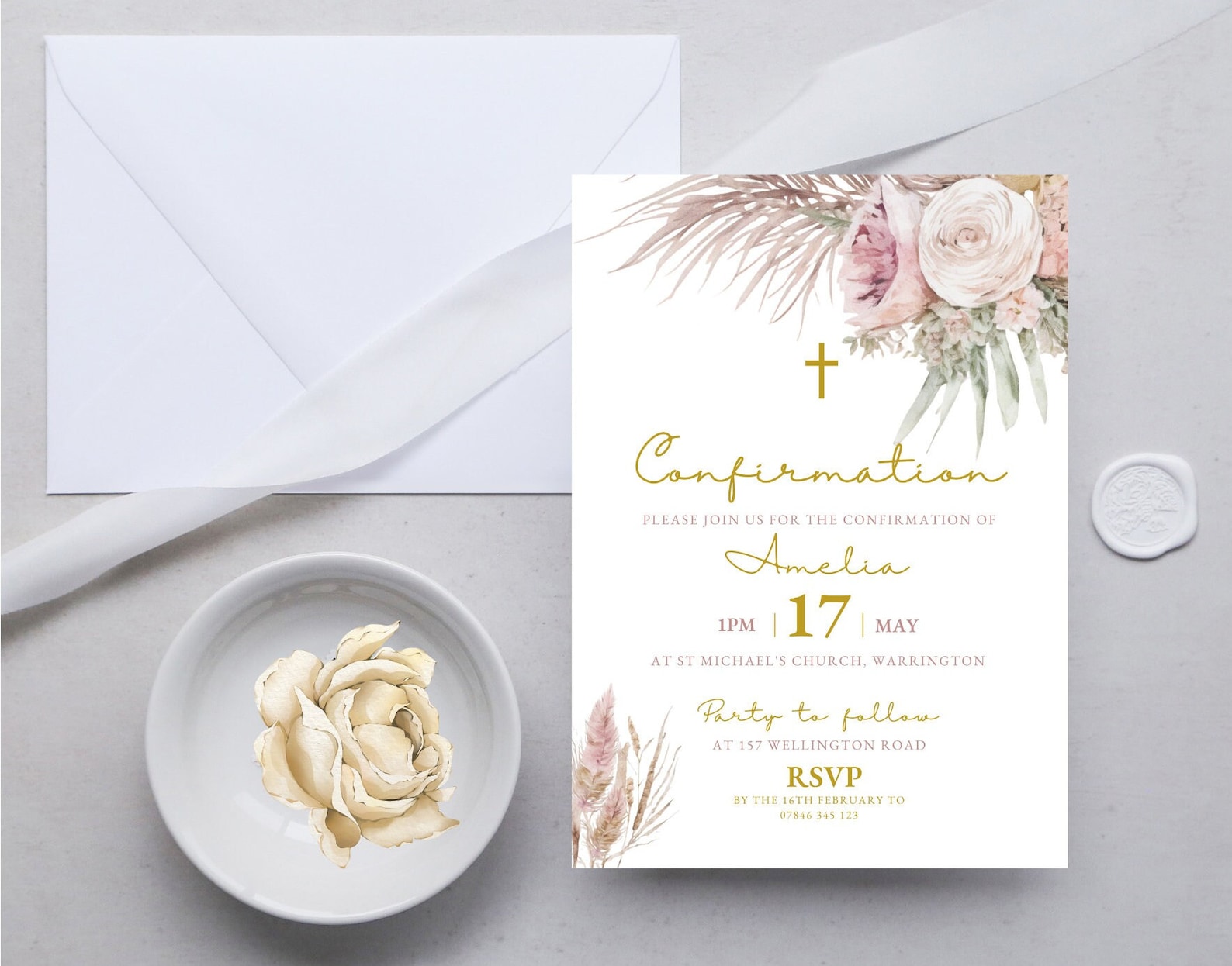 Confirmation Invitation Catholic Confirmation Invitation Dove Editable ...