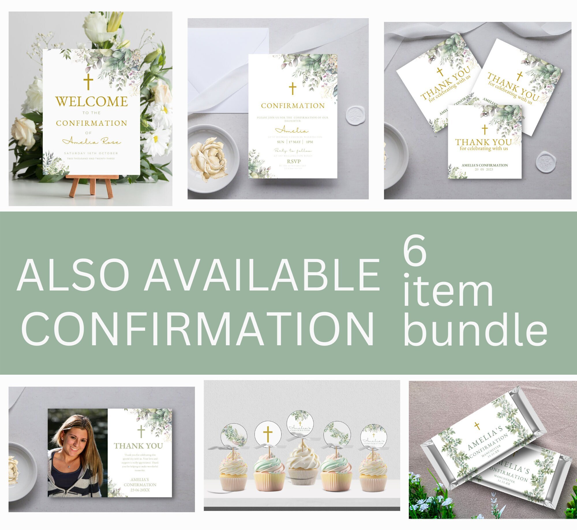 Editable Confirmation Invitation Template, Greenery Confirmation Invite ...