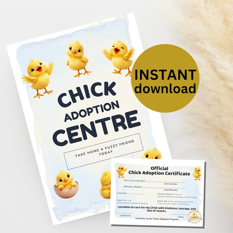 Chick Adoption Certificate - Etsy