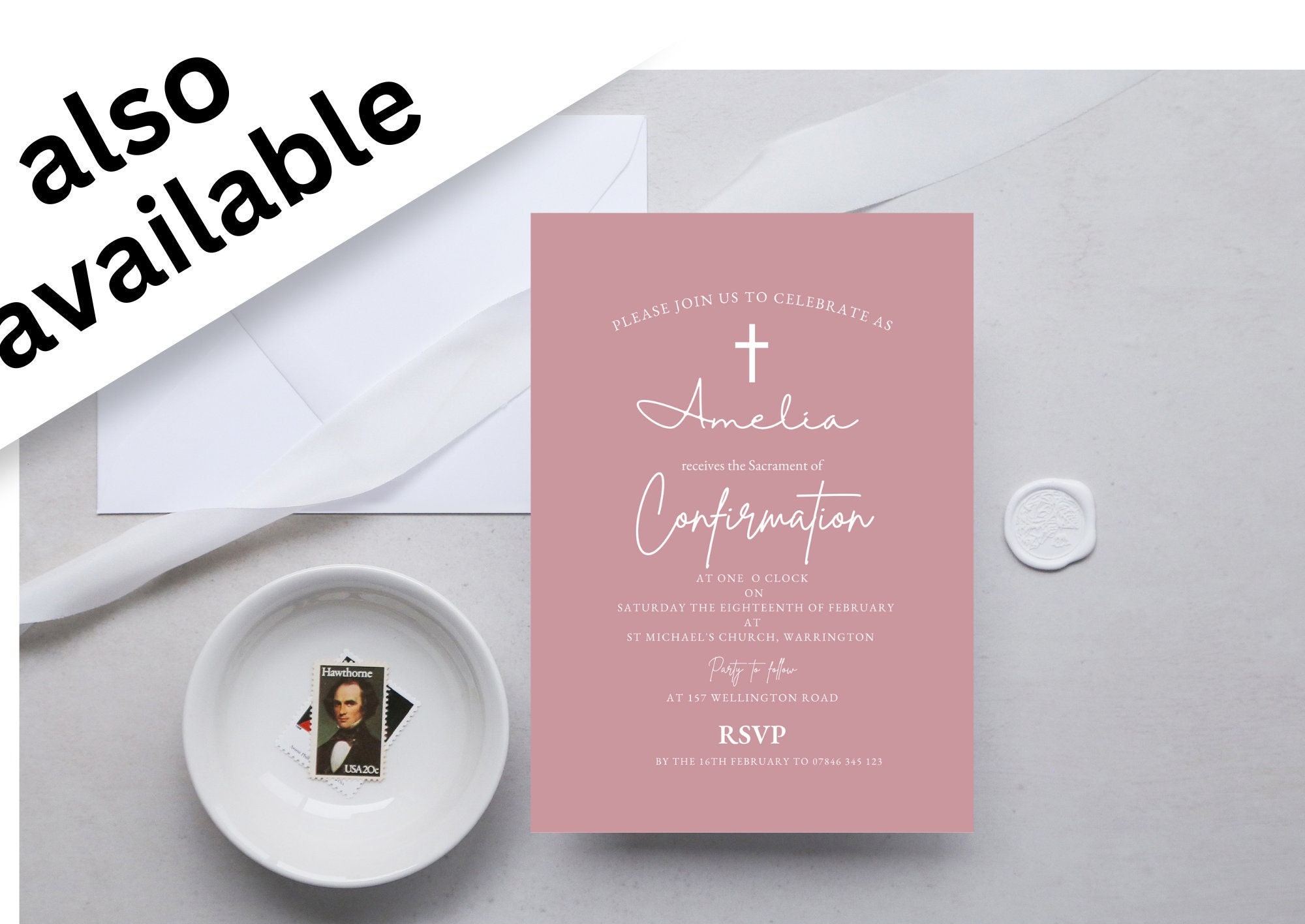 Confirmation Invitation Template, Girls Confirmation Invite, Printable ...