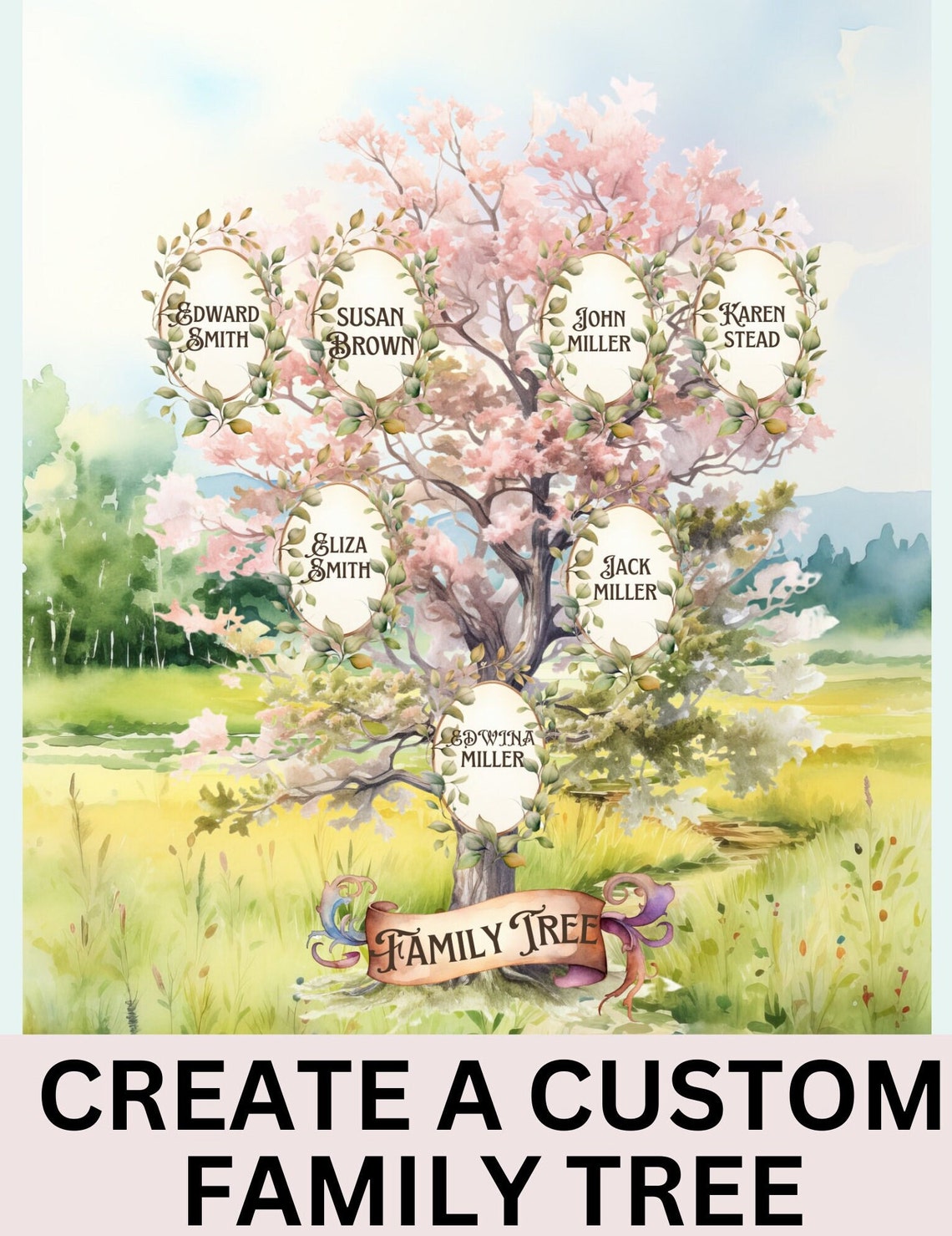 Family Tree Creator Custom Family Tree Sign Canva Template - Etsy