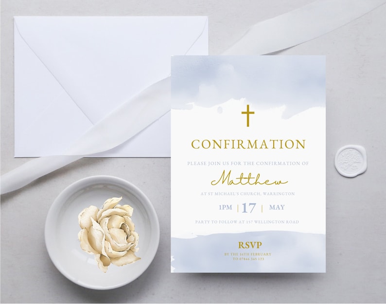Editable Confirmation Invitation Template, Greenery Confirmation Invite ...