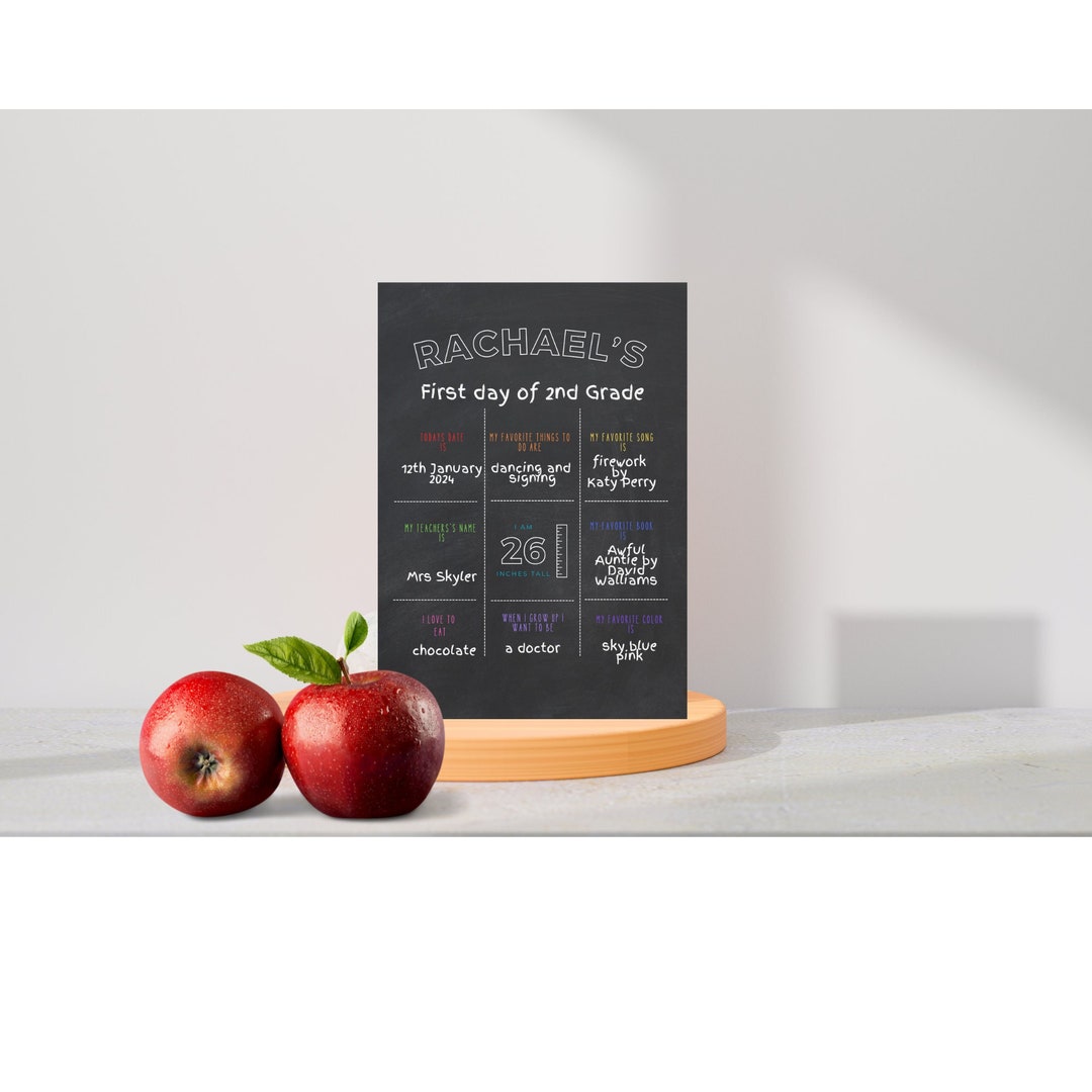 Printable First Day Sign, Editable First Day of School Print, First Day ...