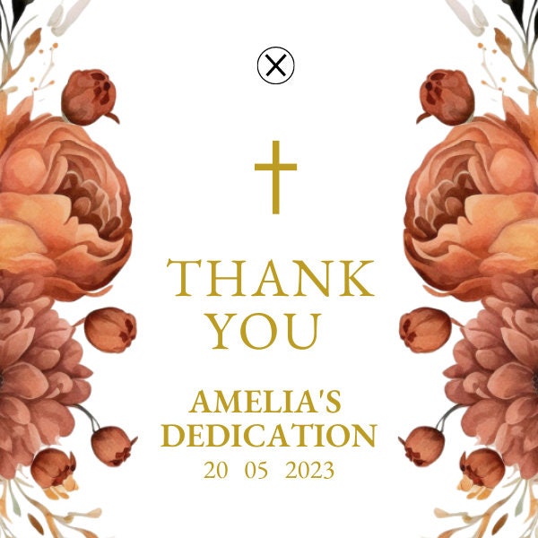 100% Editable, Custom Hang Tags, Dedication Favor Tag, Printable Gift ...