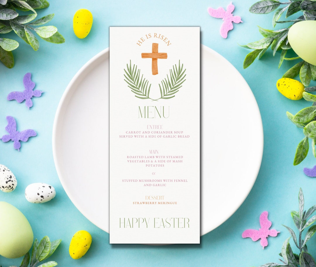 Easter Menu Canva Easter Menu Restaurant Self-editable and Printable ...