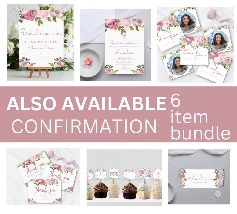 Girls Confirmation Party Welcome Sign, Cherry Blossom Confirmation Sign ...