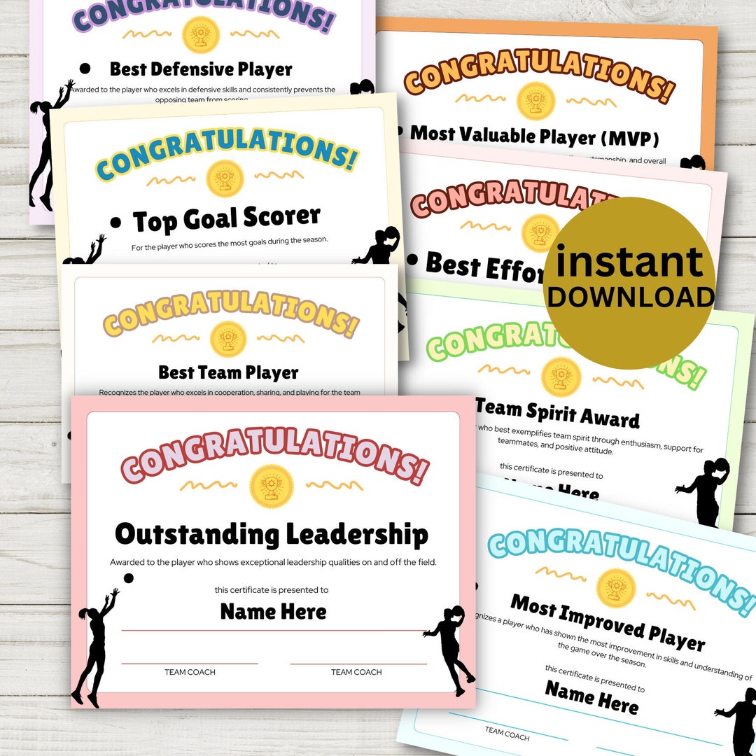 Netball Certificate Template, Netball Awards Recognize Individual or a ...