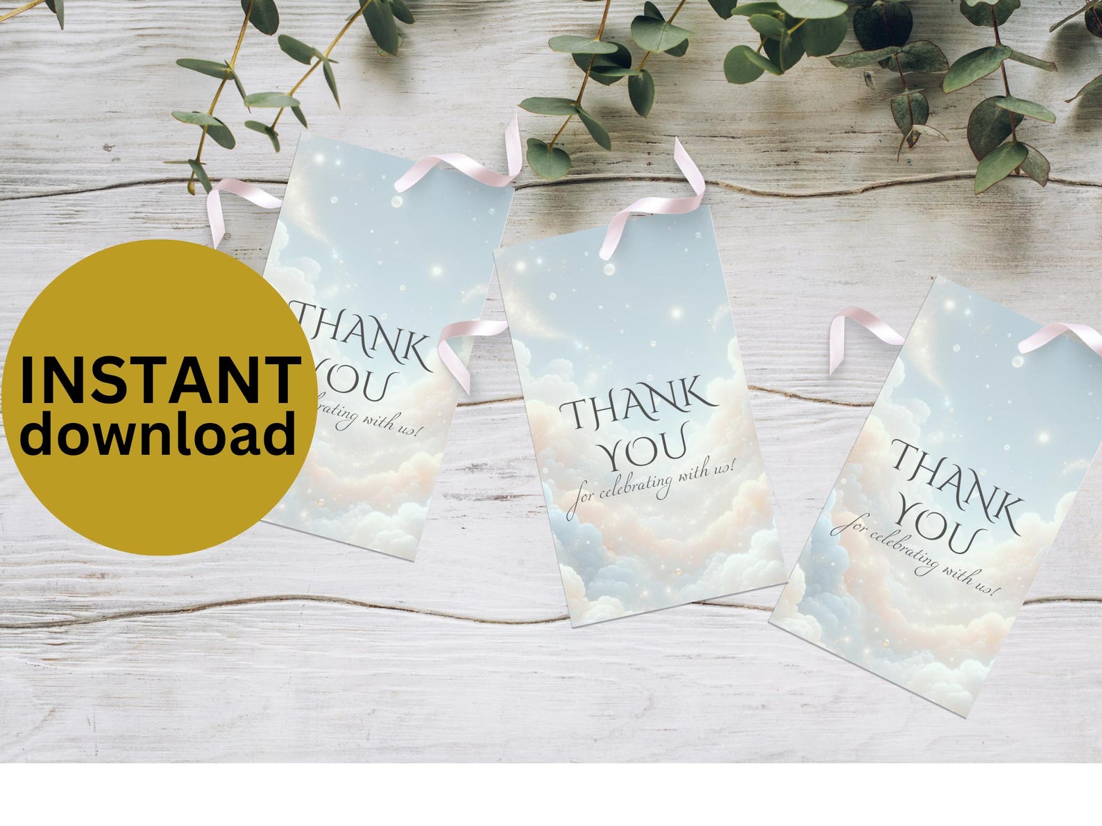 Cloud Nine Baby Shower Favor Tags: Piece of Heaven Theme Favors ...