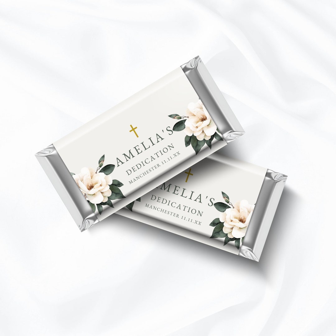 Dedication Candy Bar Label Magnolia Dedication Favor - Etsy