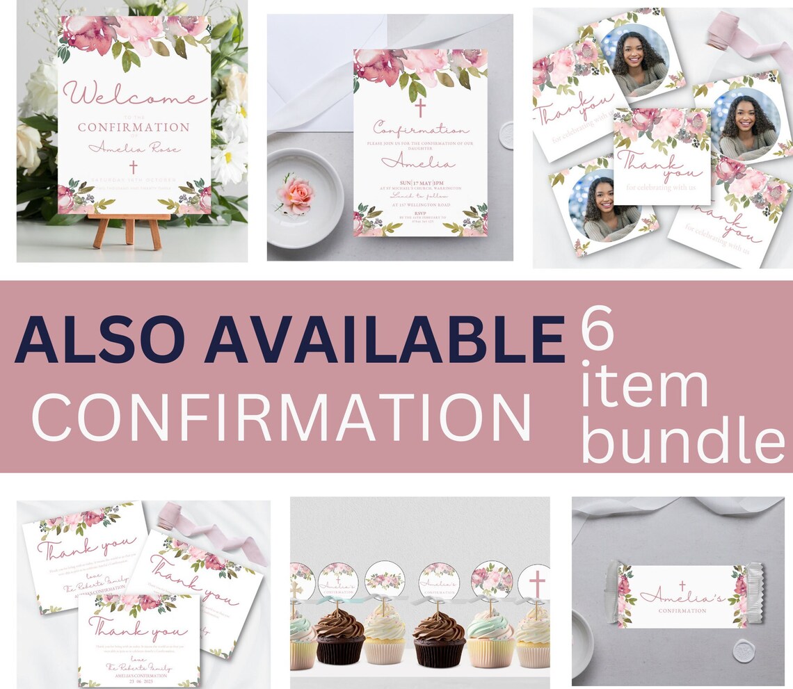 Minimalist Printable Confirmation Bundle, Confirmation Pack, Invite ...