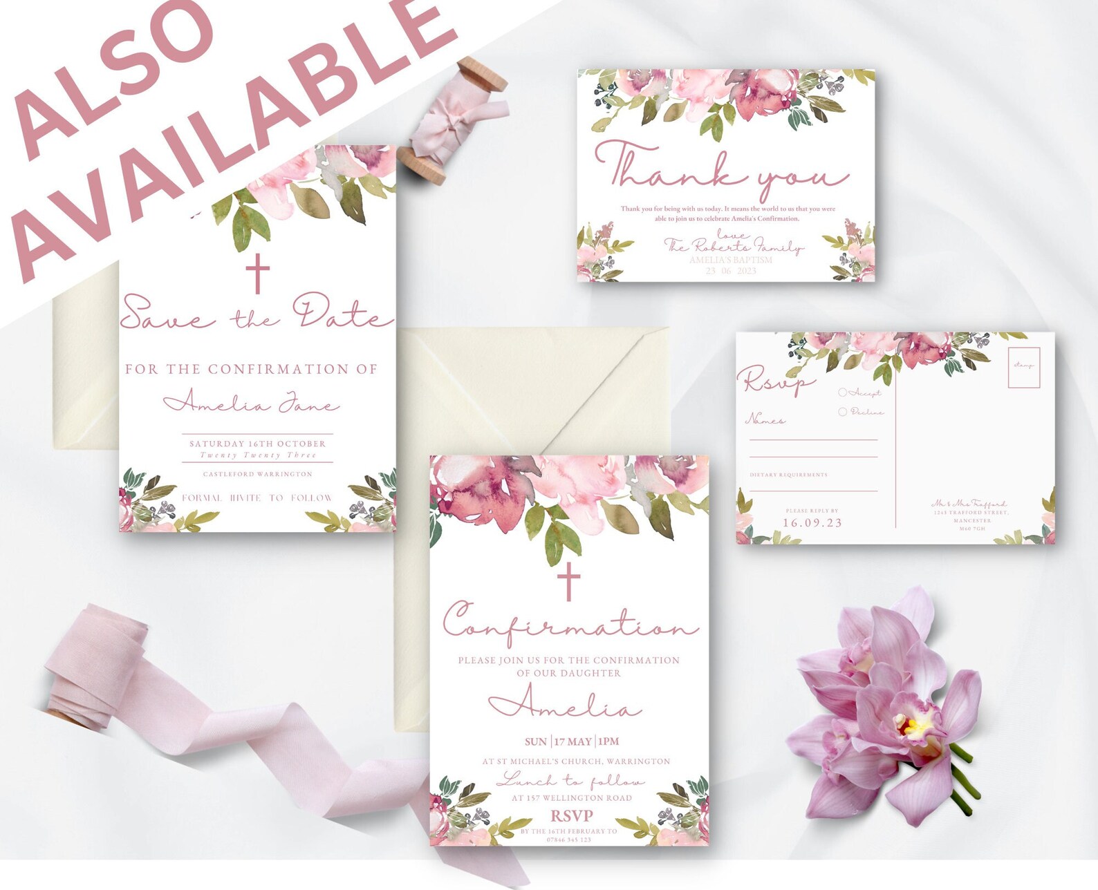 Minimalist Printable Confirmation Bundle, Confirmation Pack, Invite ...