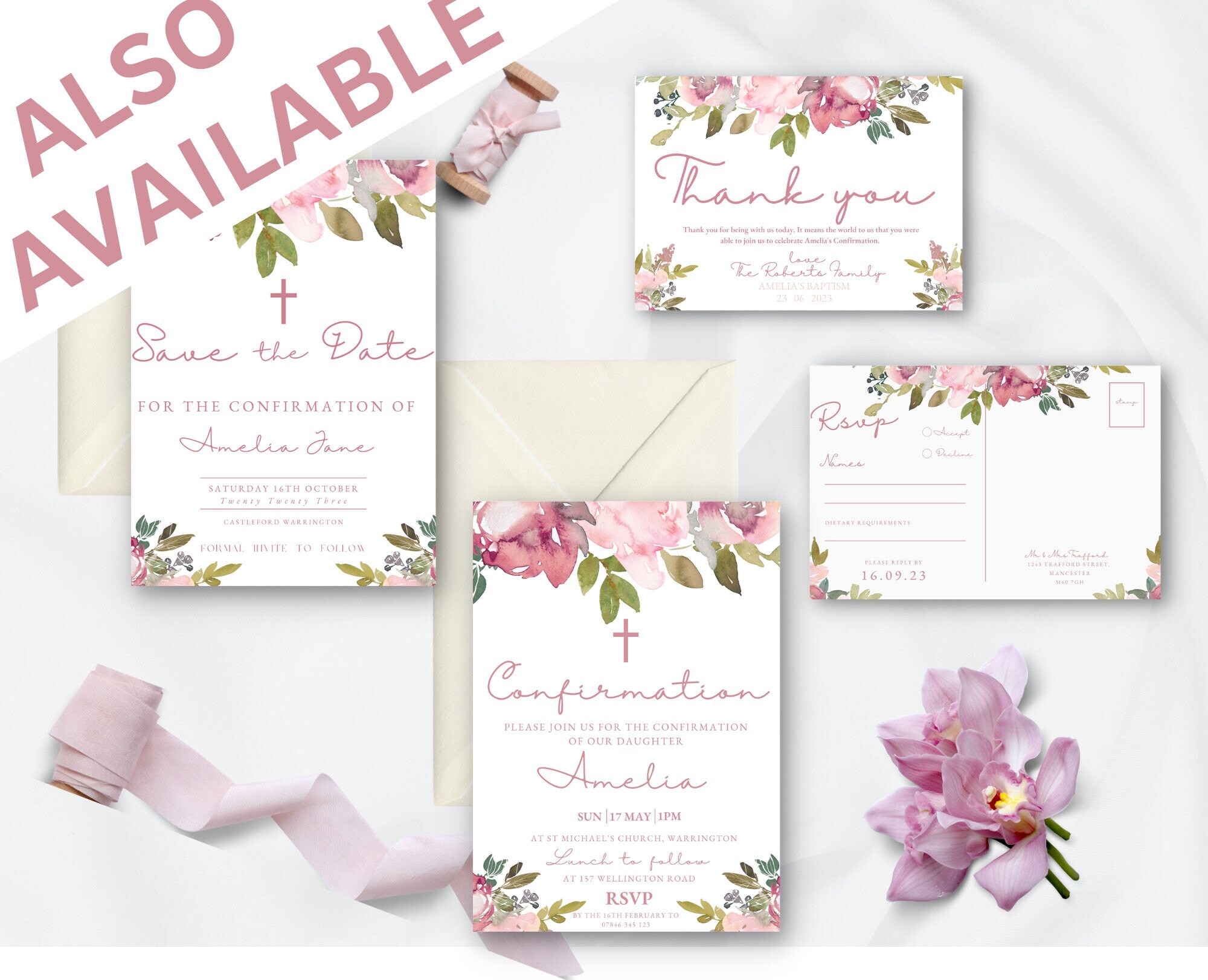 Minimalist Printable Confirmation Bundle, Confirmation Pack, Invite ...