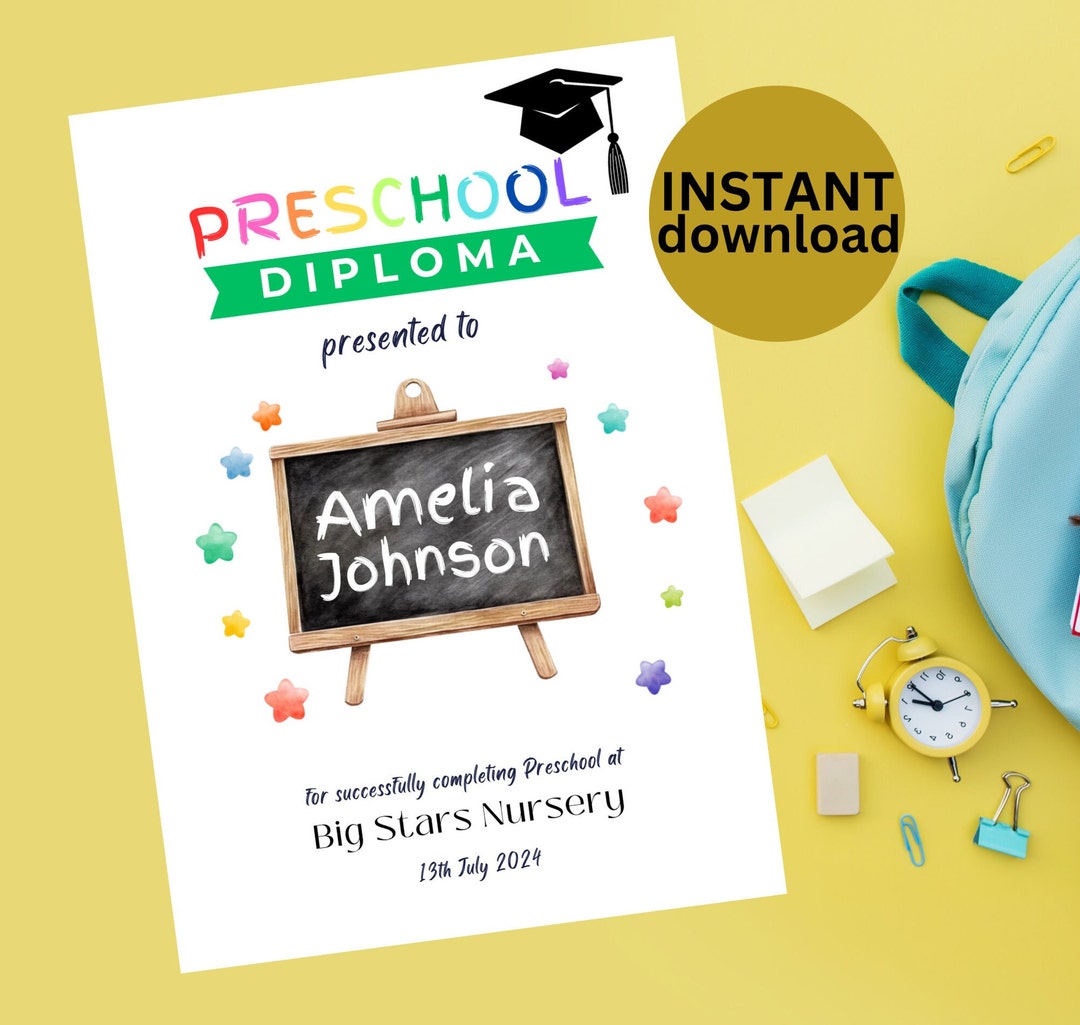Editable Preschool Graduation Certificate, Preschool Graduation, Last ...
