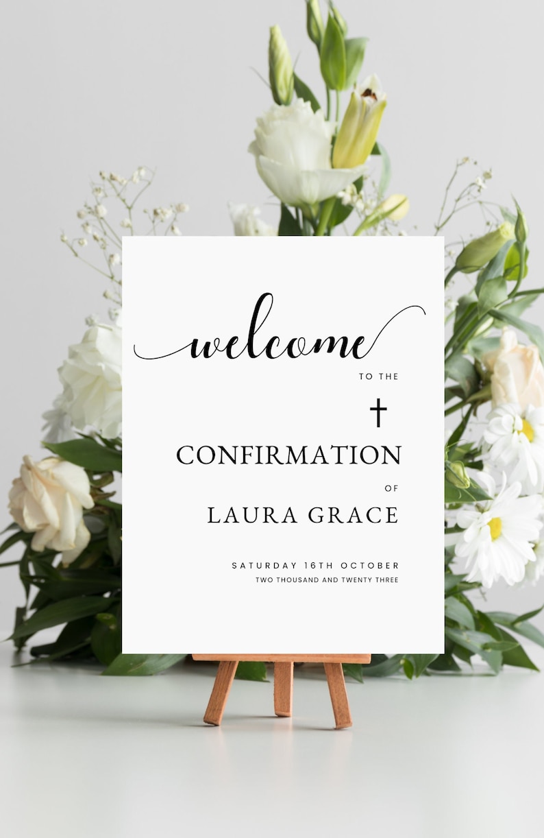 Minimalist Confirmation Welcome Sign, Modern Confirmation Sign, Boy ...