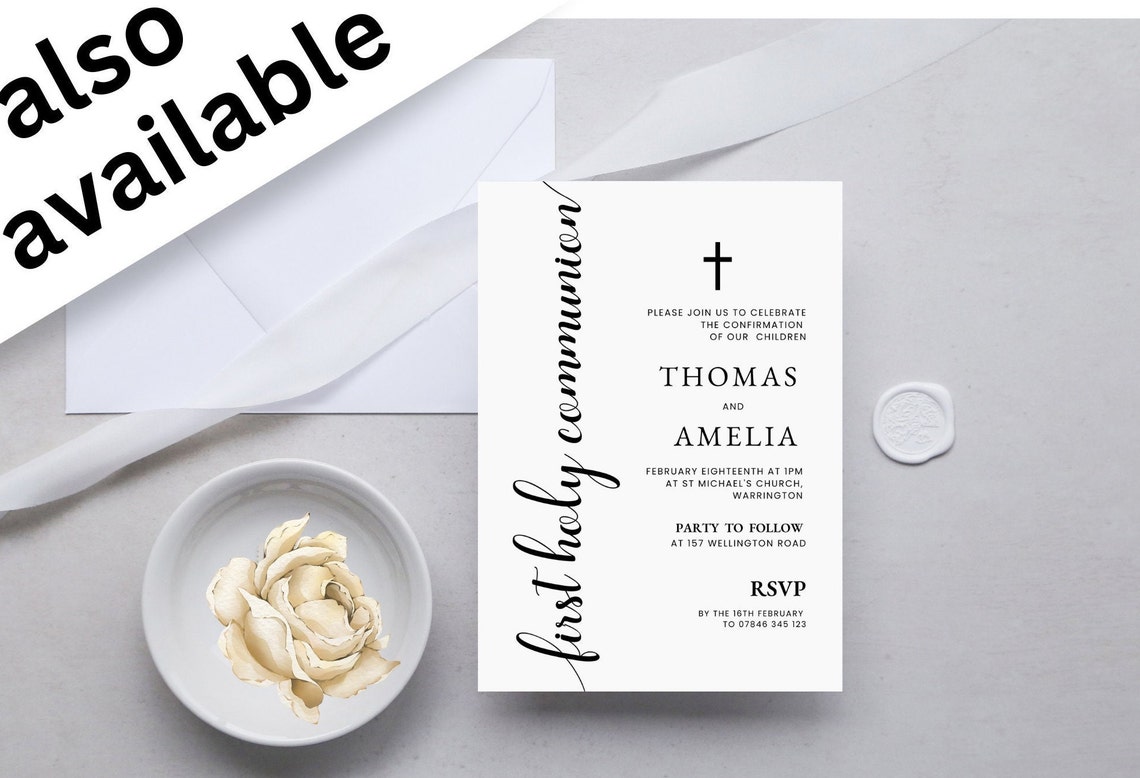 Minimalist First Holy Communion Welcome Sign, Modern 1st Communion Sign ...