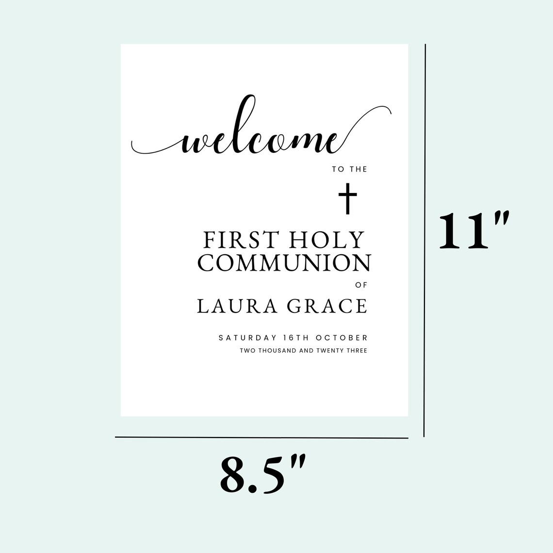Minimalist First Holy Communion Welcome Sign, Modern 1st Communion Sign ...