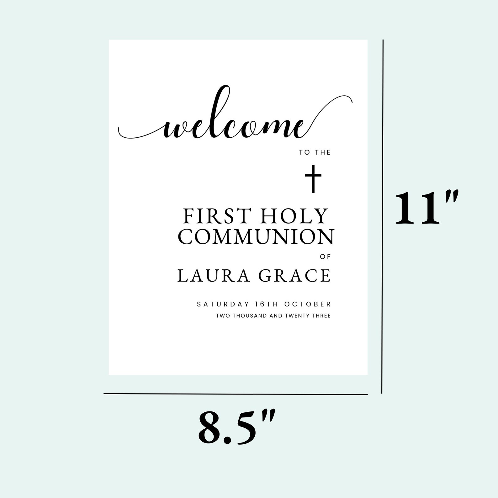 Minimalist First Holy Communion Welcome Sign, Modern 1st Communion Sign ...
