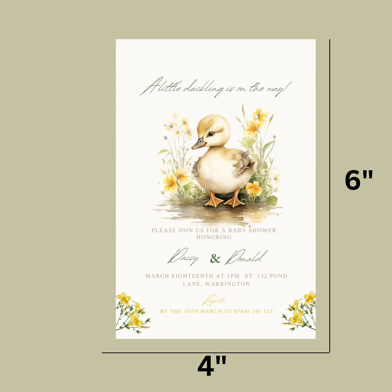 Gender Neutral Spring Baby Shower Invite Duckling Baby Shower ...