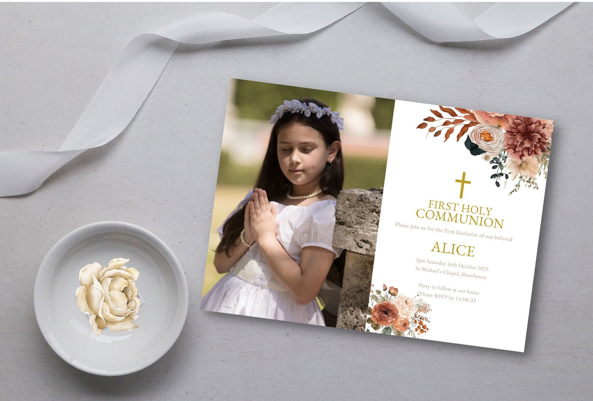 First Holy Communion Invitation Photo, 1st Holy Communion Invite ...