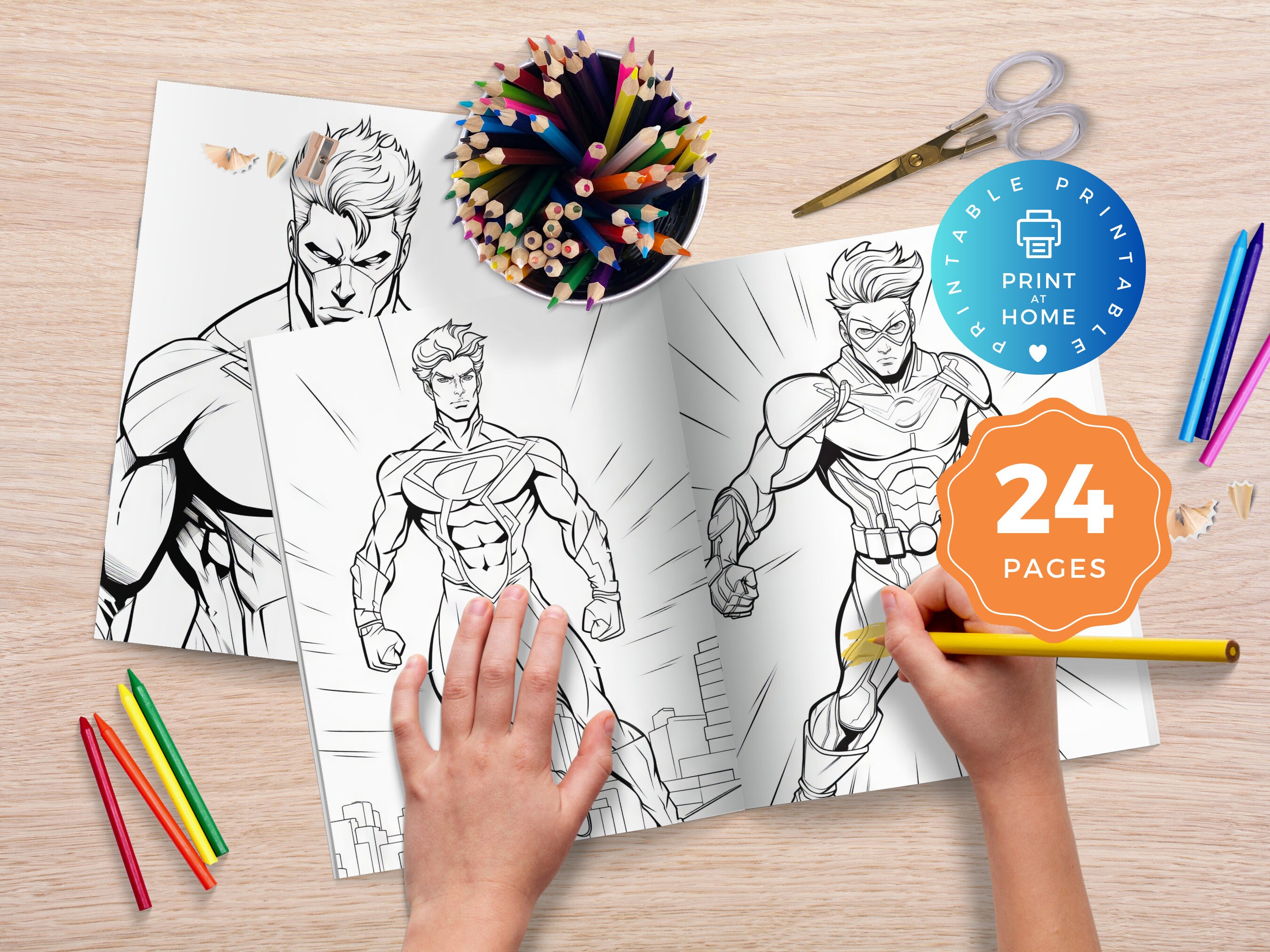 Superhero Coloring Pages, Flying Super Heroes Colouring Activity for ...
