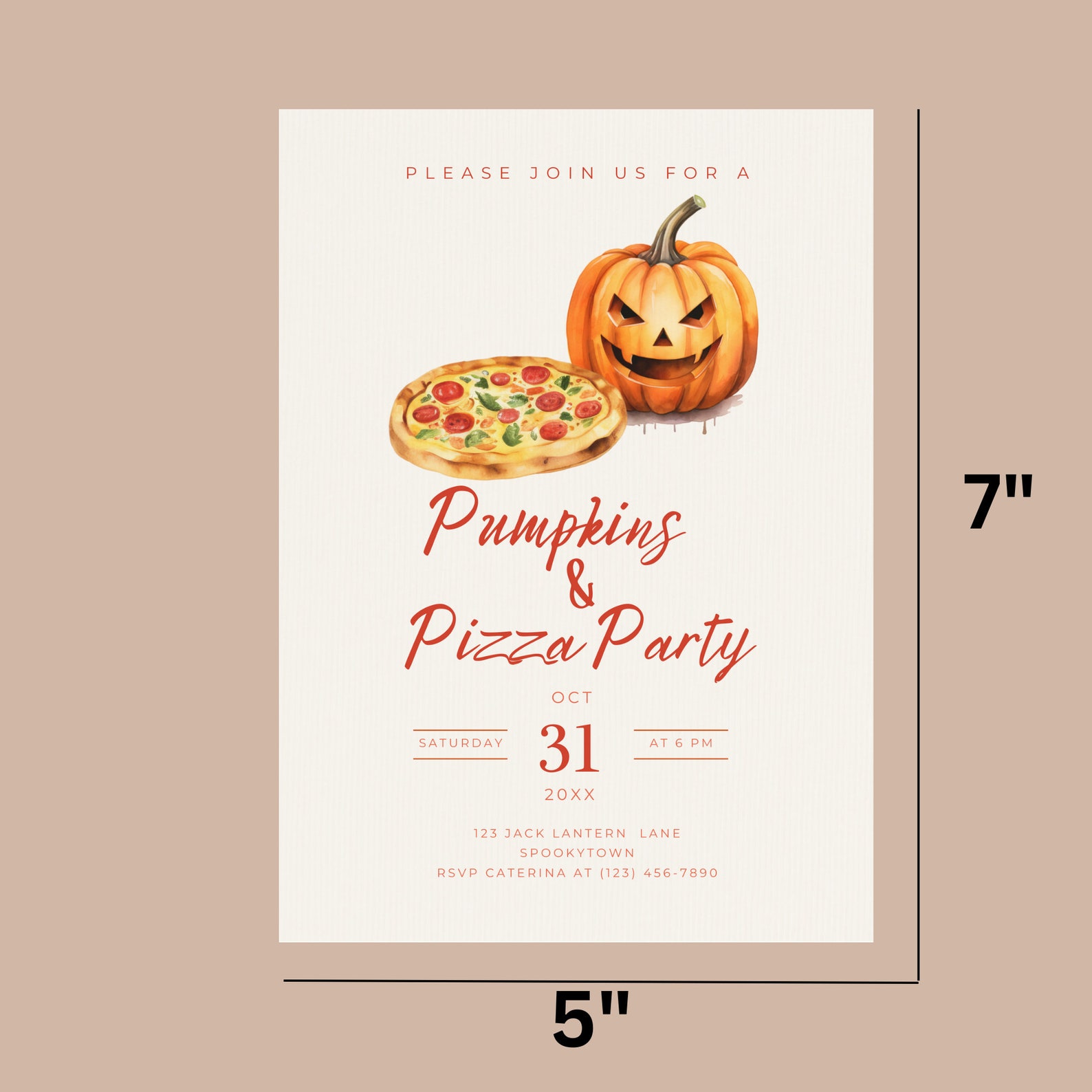 Pizza and Pumpkins Party Invite, Kids Halloween, Pizza and Pumpkin ...