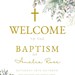 Baptism Welcome Sign, Greenery Baptism Party Sign, Religious Welcome ...