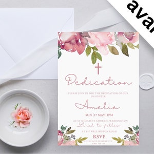 Dedication Cupcake Toppers, Blue and Gold Floral Printable & Editable ...