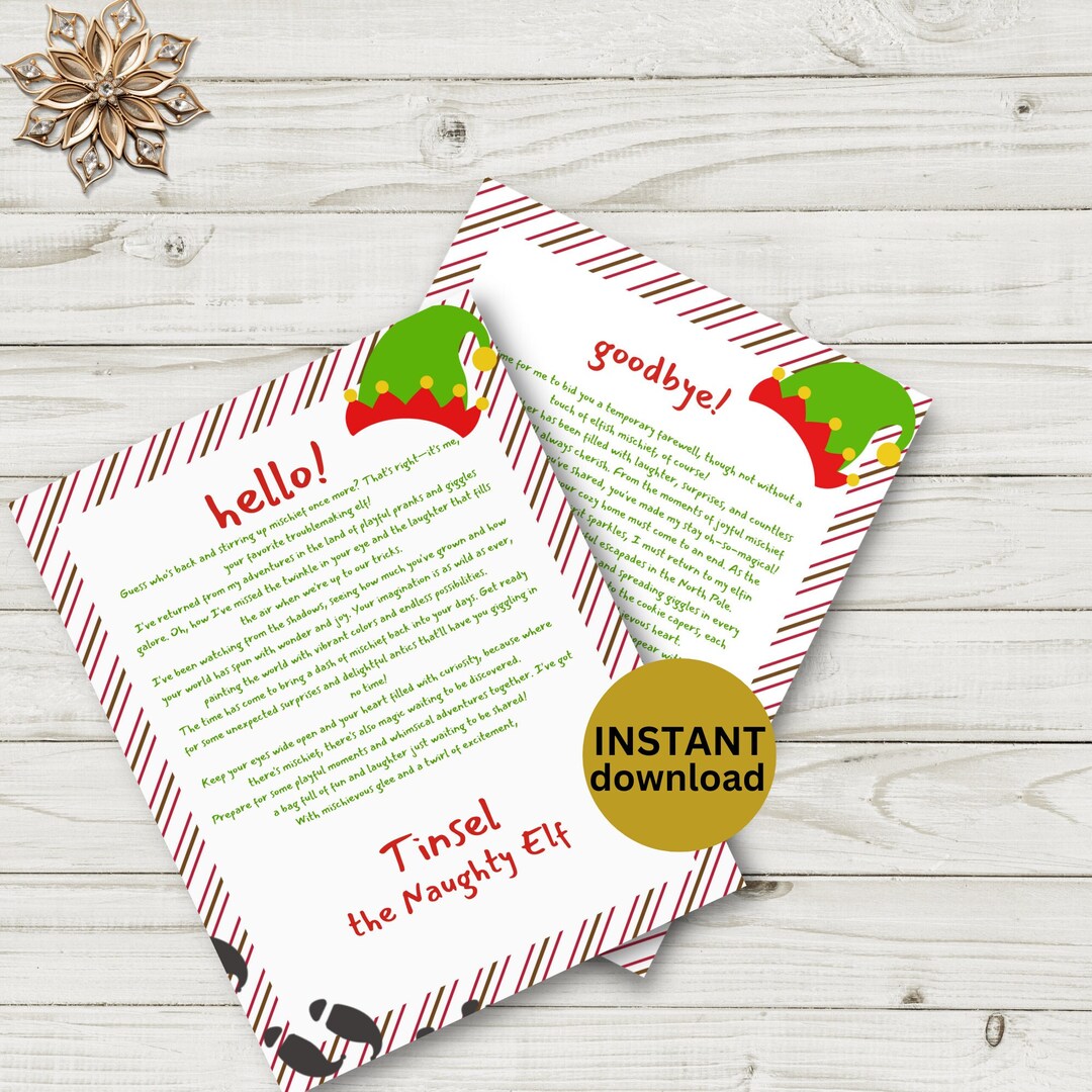 Editable Elf Letter Bundle, Hello Letter From Elf Editable Template, We ...