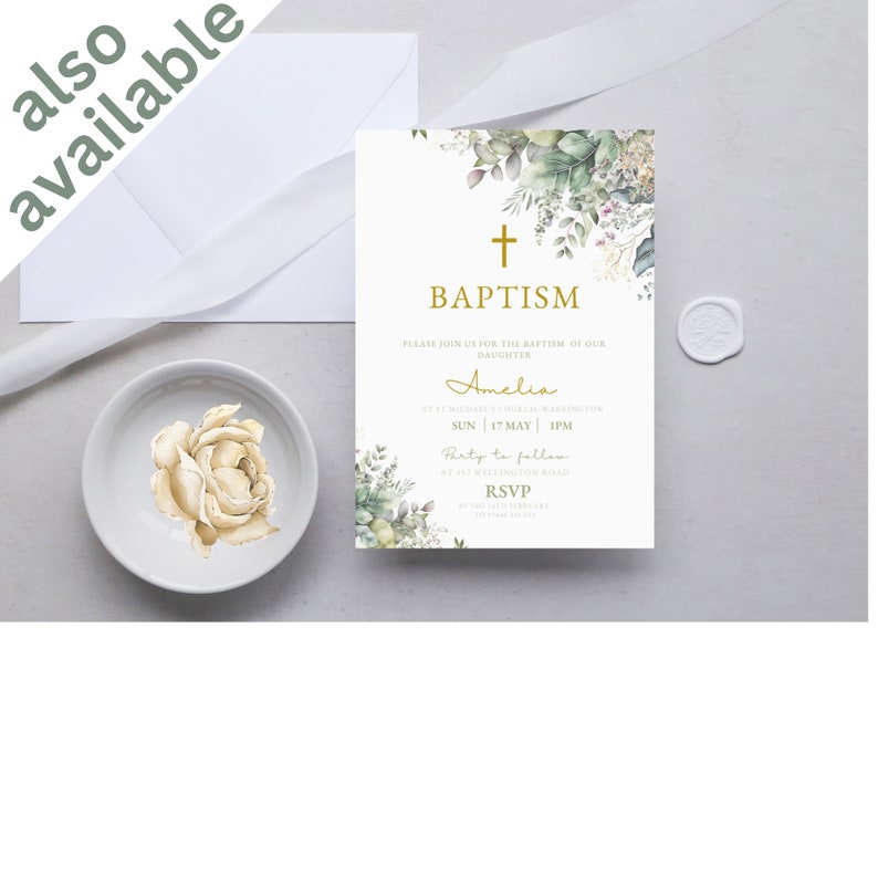 Baptism Welcome Sign, Greenery Baptism Party Sign, Religious Welcome ...