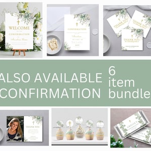 Confirmation Welcome Sign, Greenery Confirmation Party Sign, Religious ...