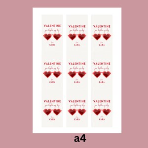 You Brighten My Day Valentine Sunglasses Tags Editable Sunglasses Tag ...