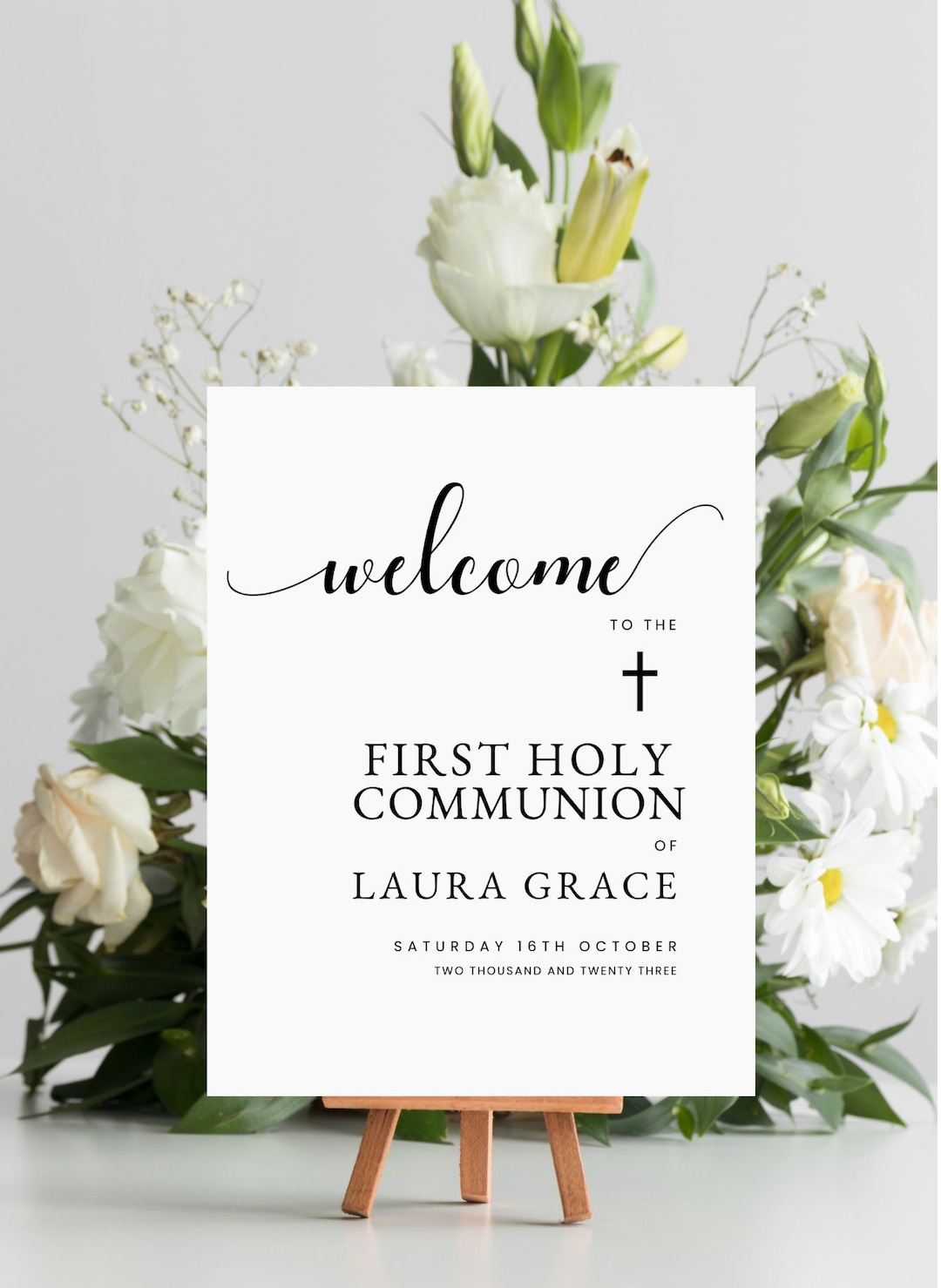 Minimalist First Holy Communion Welcome Sign, Modern 1st Communion Sign ...