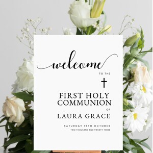 Minimalist First Holy Communion Welcome Sign, Modern 1st Communion Sign ...