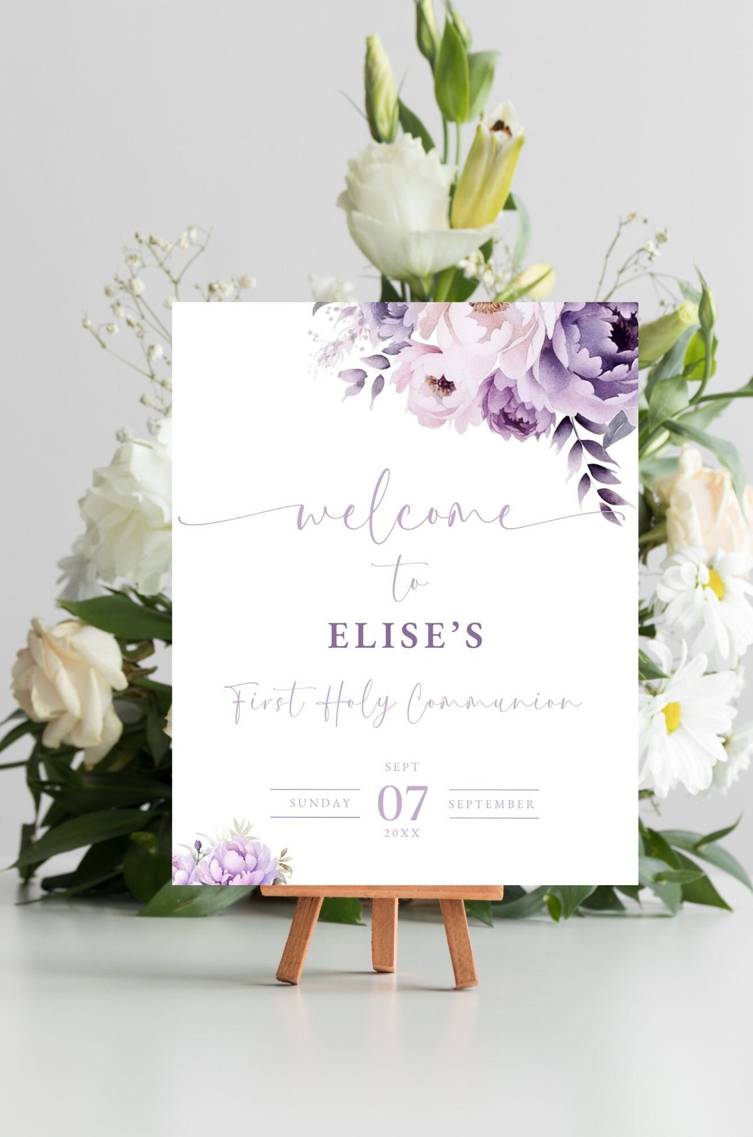 First Communion Sign Welcome Sign Editable Instant Download 1st ...