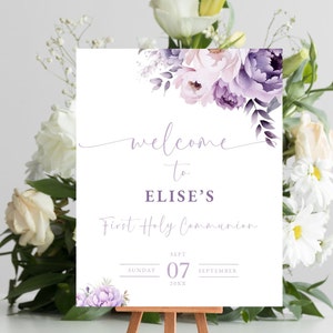 First Communion Sign Welcome Sign Editable Instant Download 1st ...